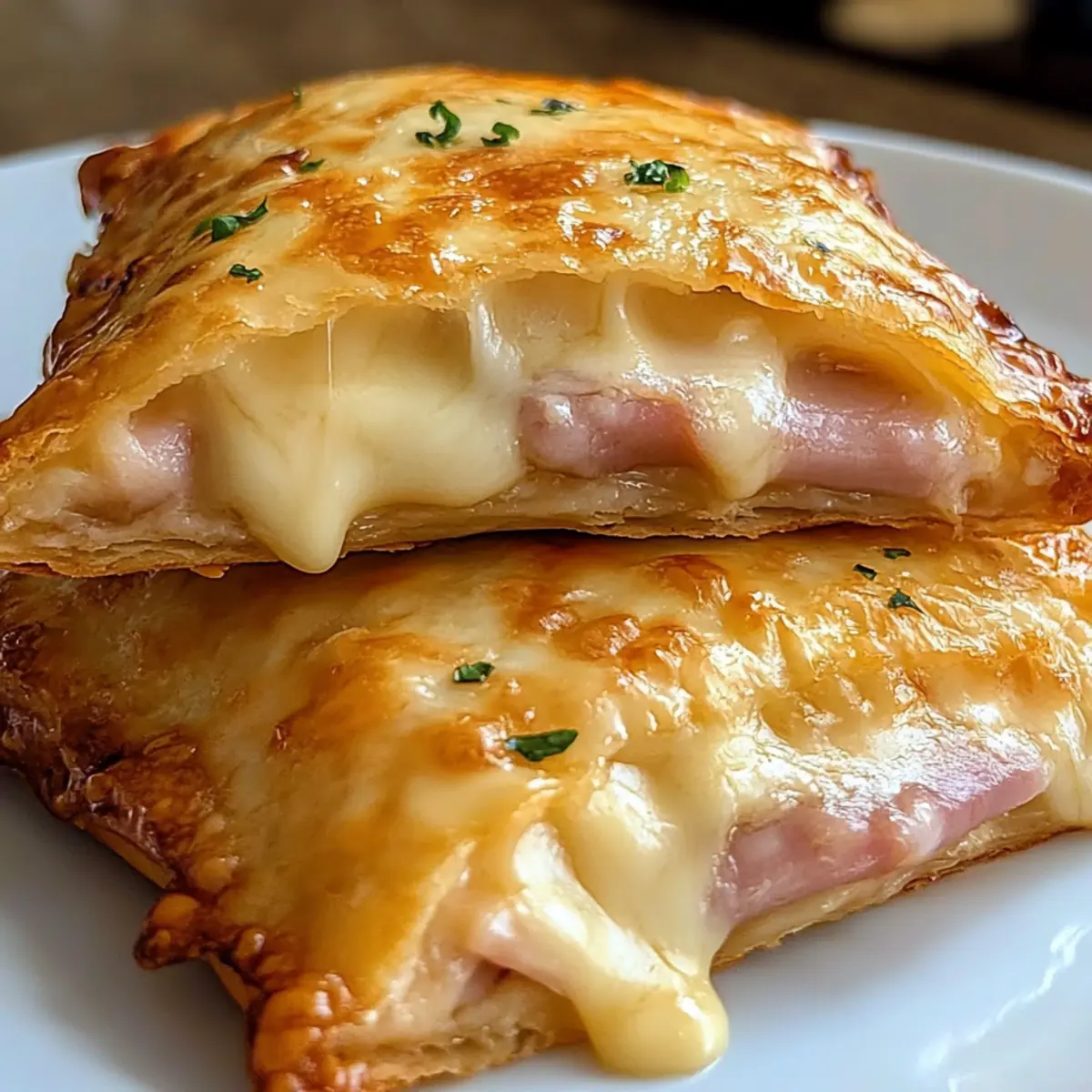 Luftige knusprige Schinken-Käse-Taschen für ein köstliches Erlebnis